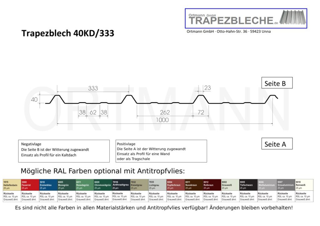 TRAPEZBLECHE – Ortmann Trapezbleche