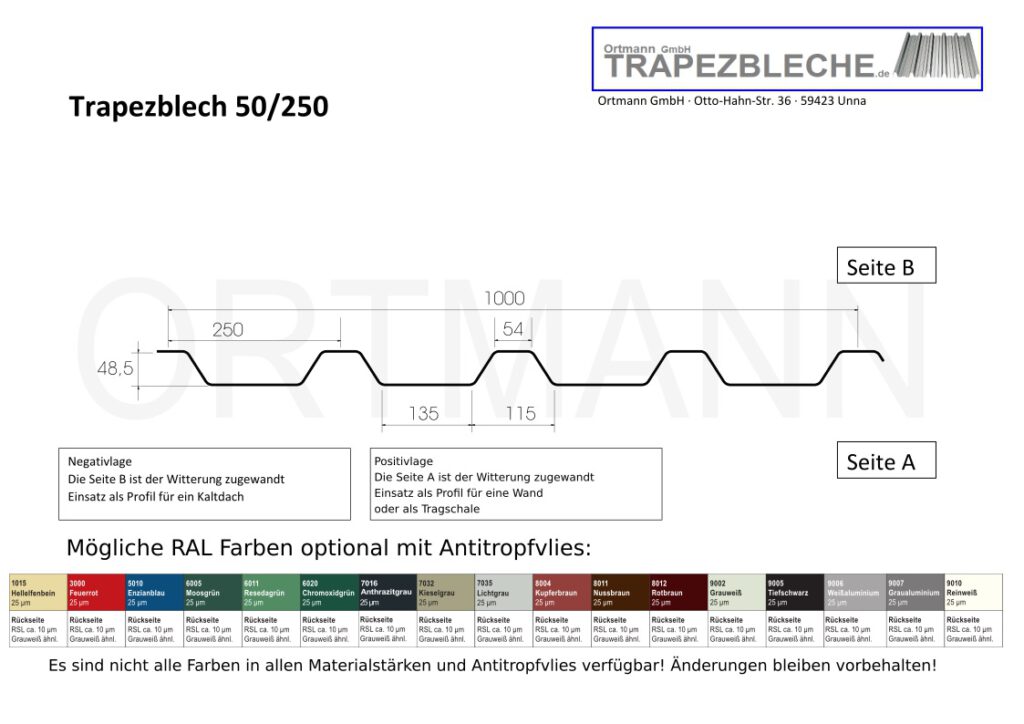 TRAPEZBLECHE – Ortmann Trapezbleche