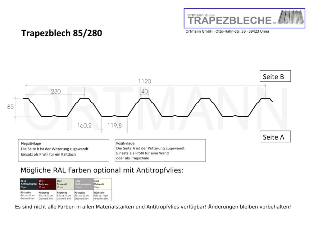 TRAPEZBLECHE – Ortmann Trapezbleche
